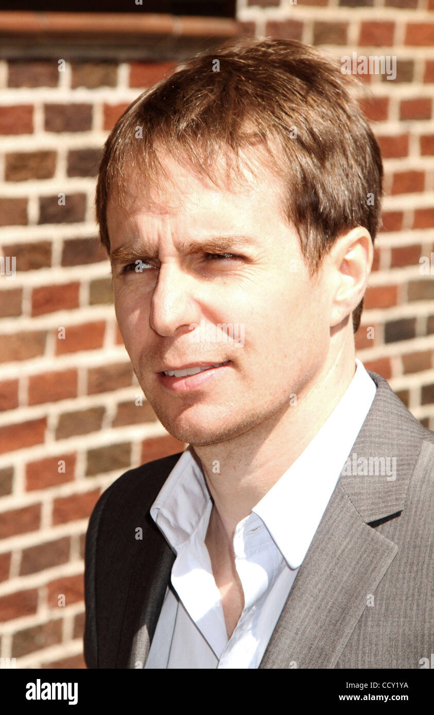 Actor SAM ROCKWELL poses for photos at his appearance on 'The Late Show ...