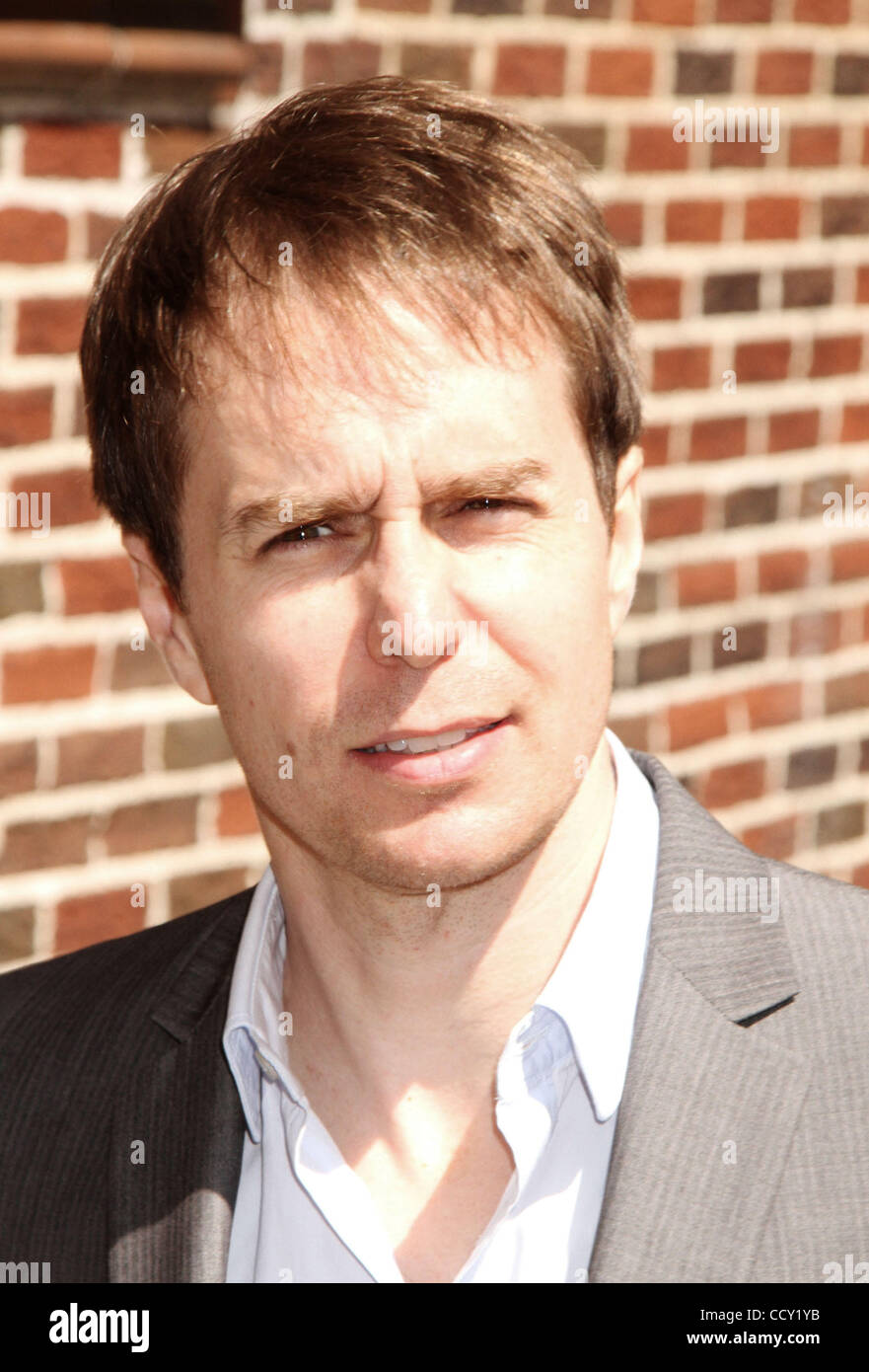 Actor SAM ROCKWELL poses for photos at his appearance on 'The Late Show ...