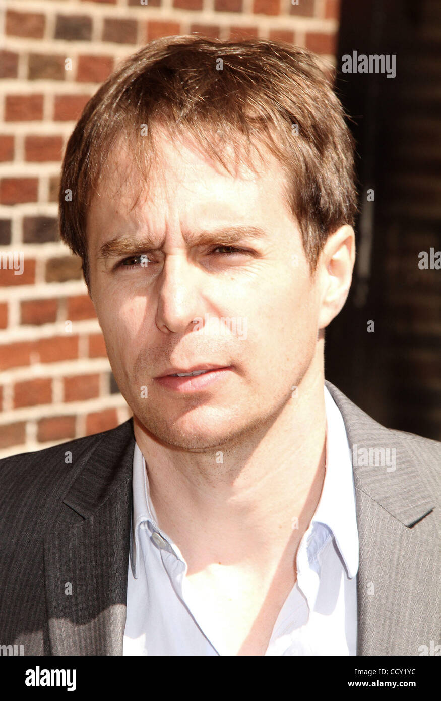 Actor SAM ROCKWELL poses for photos at his appearance on 'The Late Show ...