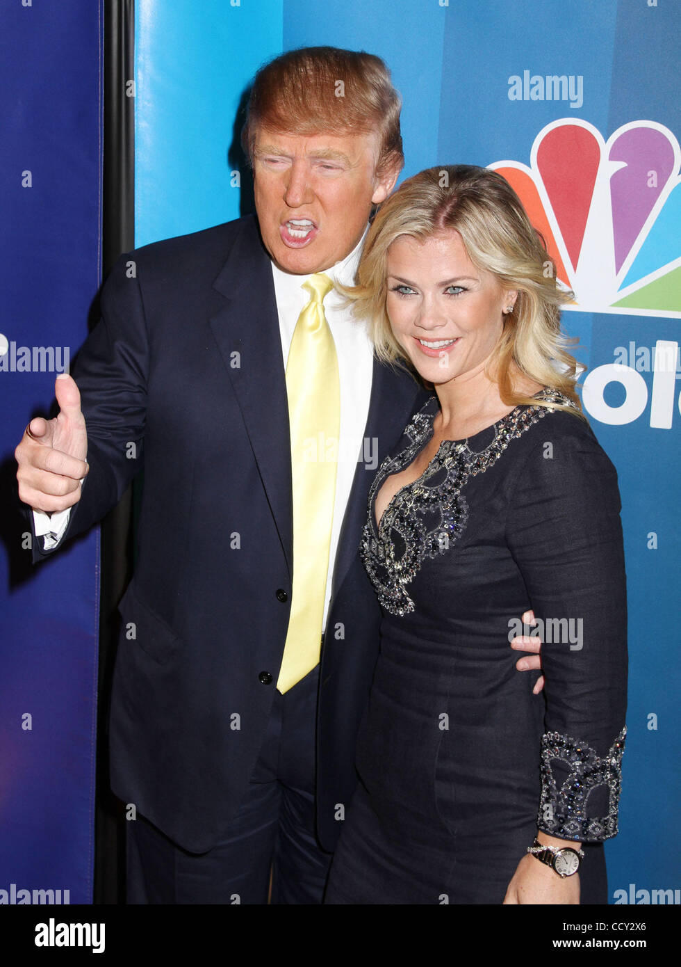 DONALD TRUMP and actor ALISON SWEENEY attend the NBC Upfront at the New ...