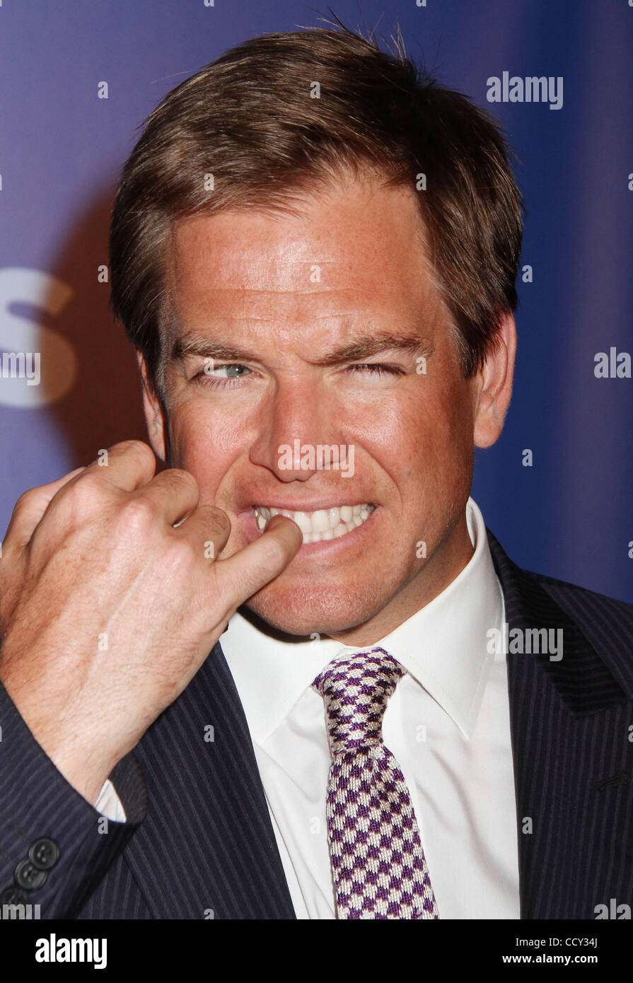 Actor MICHAEL WEATHERLY gets silly at the CBS Upfront at the Lincoln ...