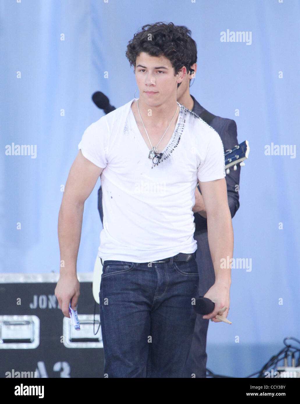 NICK JONAS from the band the Jonas Brothers kicks-off the 'Good Morning ...