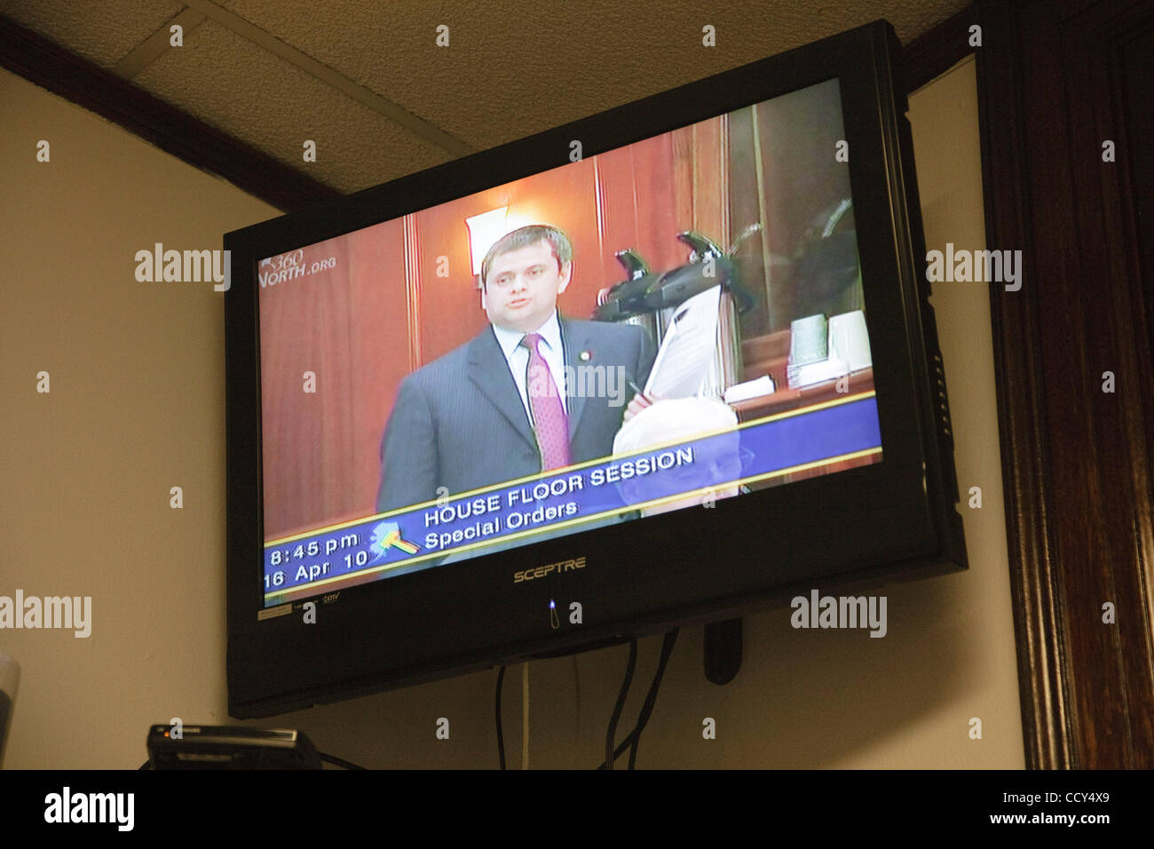 Alaska Representative Chris Tuck (D) gives a short speech on the House ...