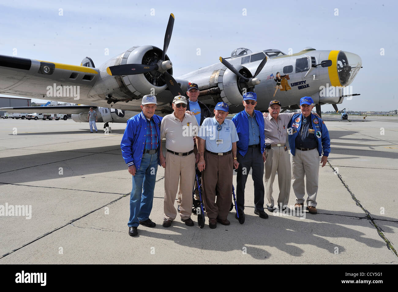 LONG BEACH, CALIF. -- Airmen who flew on the B-17 during World War II ...
