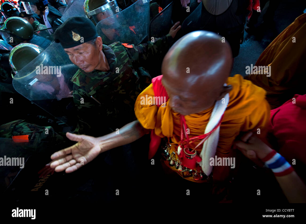 Apr 06, 2010 - Bangkok, Thailand - Buddhist monk shouts at Thai ...