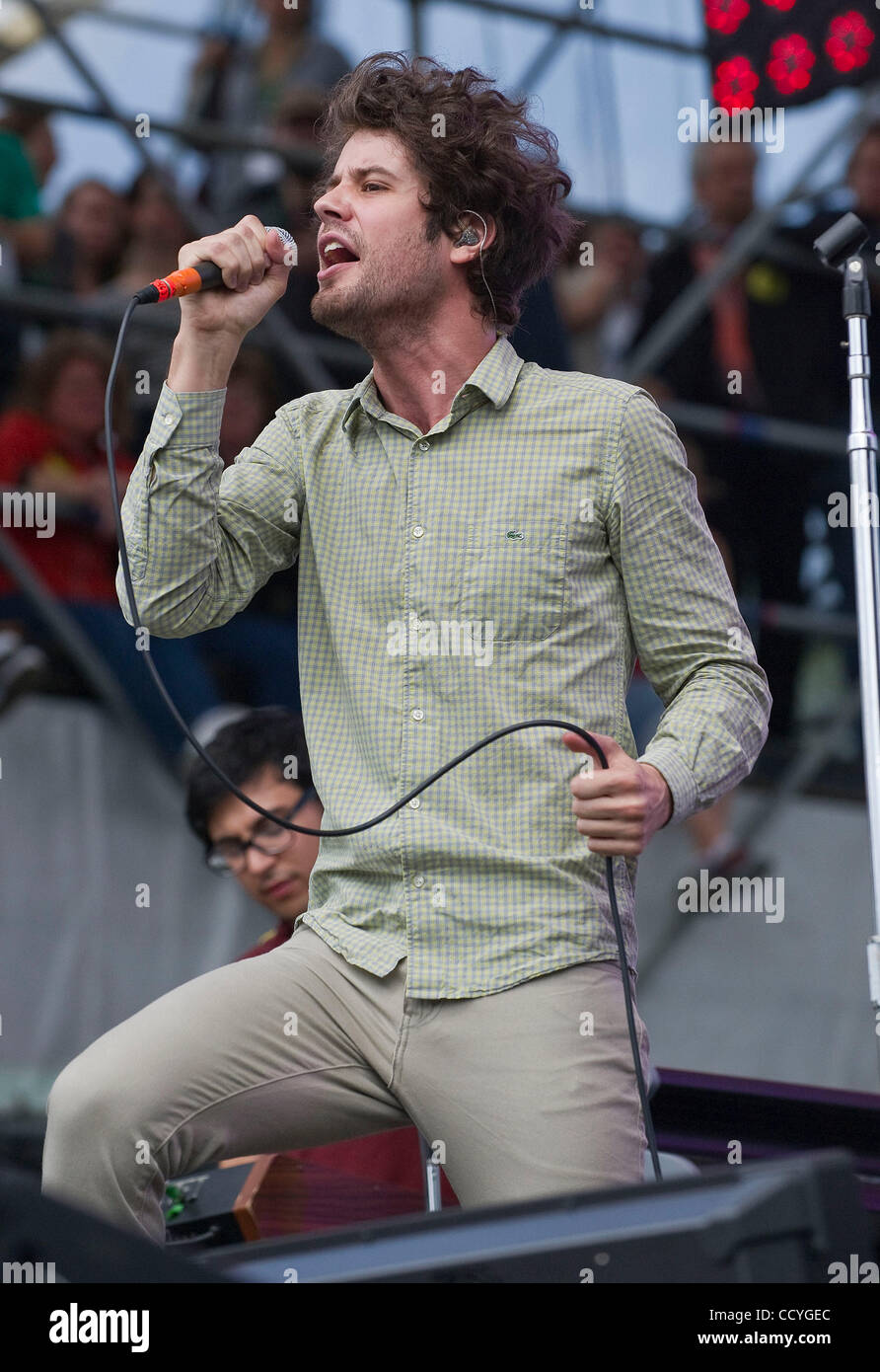 Michael Angelakos of Passion Pit performs during the 40th Earth Day ...