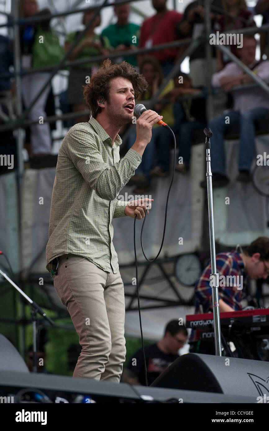 Michael Angelakos of Passion Pit performs during the 40th Earth Day ...