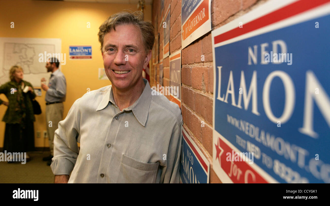 NED LAMONT, Democratic candidate for Governor of CT, at the opening of ...