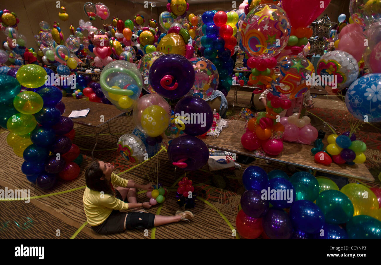 Apr.15, 2010 - Dallas, Texas, USA - Making certain her helium-filled ...