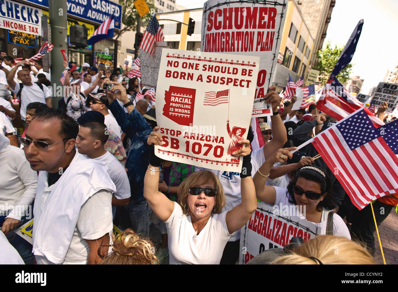 May 1, 2010 - Los Angeles, California, USA - People march in the annual ...