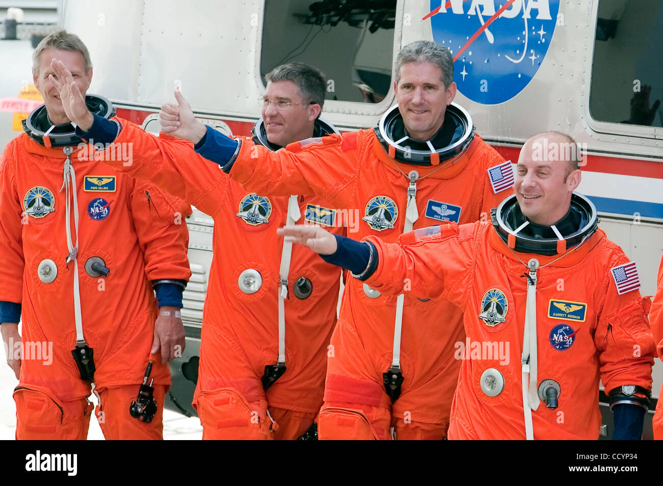 May 14, 2010: Space Shuttle Atlantis STS-132 crew depart the Operations ...