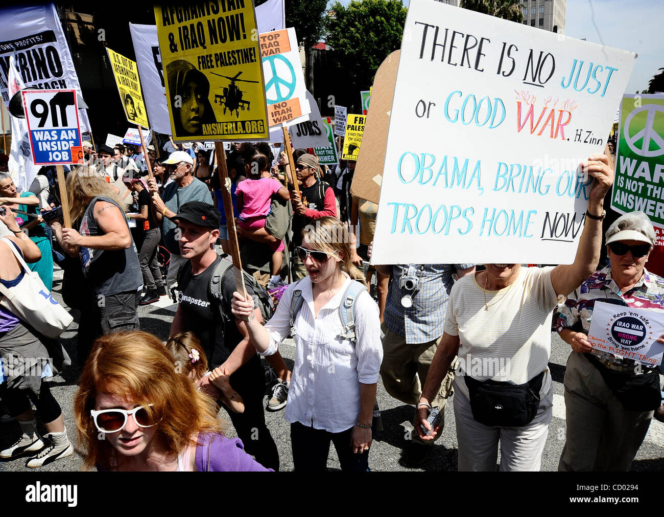 Mar 20,2010 - Los Angeles California, USA. Hundreds of protesters march ...