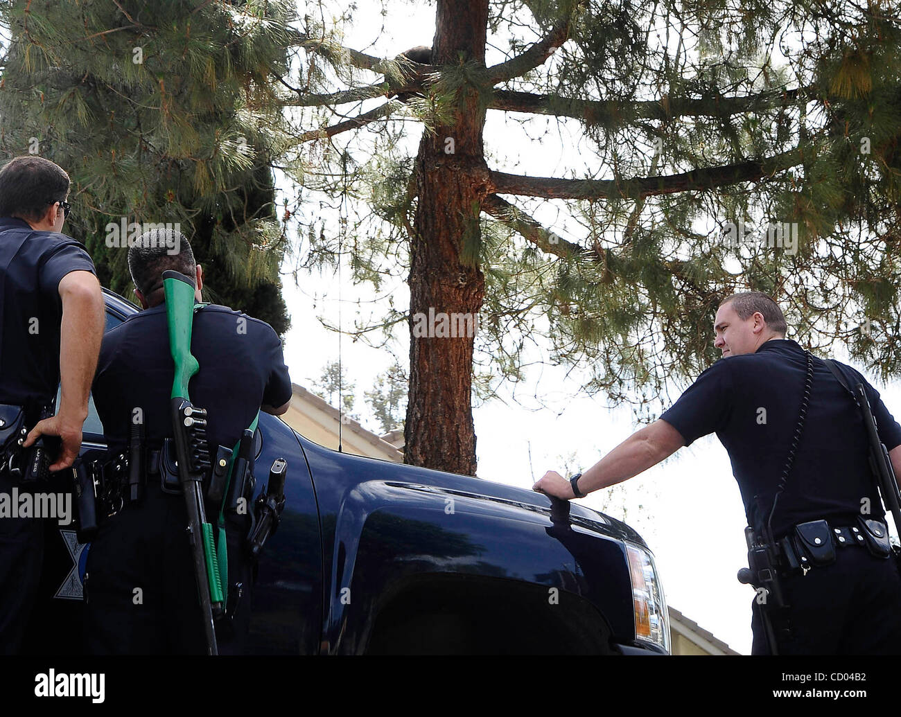 May 26,2010. Porter Ranch California, USA. LAPD stands by as they watch ...