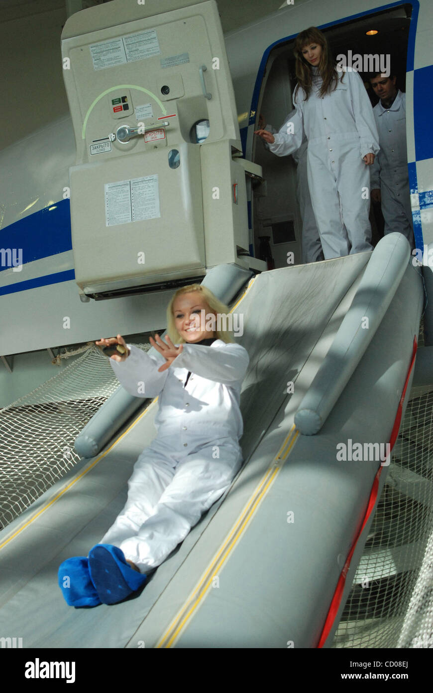 Aeroflot Flight training school in Moscow. Pictured: evacuation ...