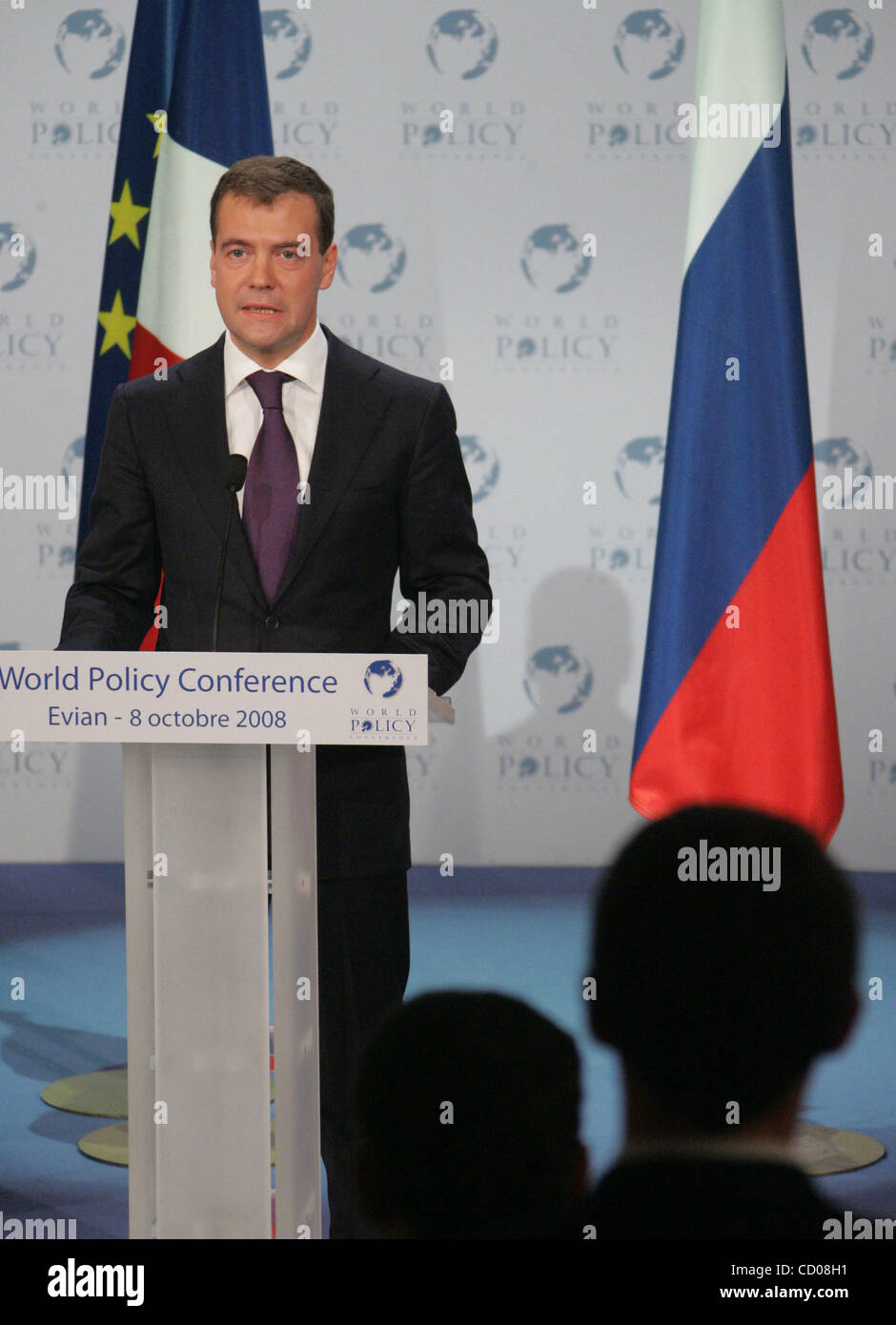 Russian President Dmitry Medvedev at the World Policy Conference in ...