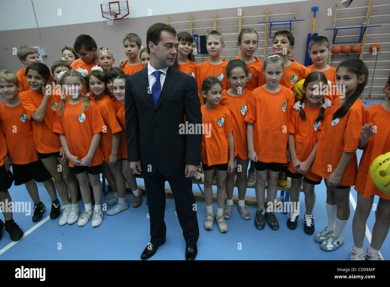 Russian President Dmitry Medvedev visits school in Odintsovo region ...