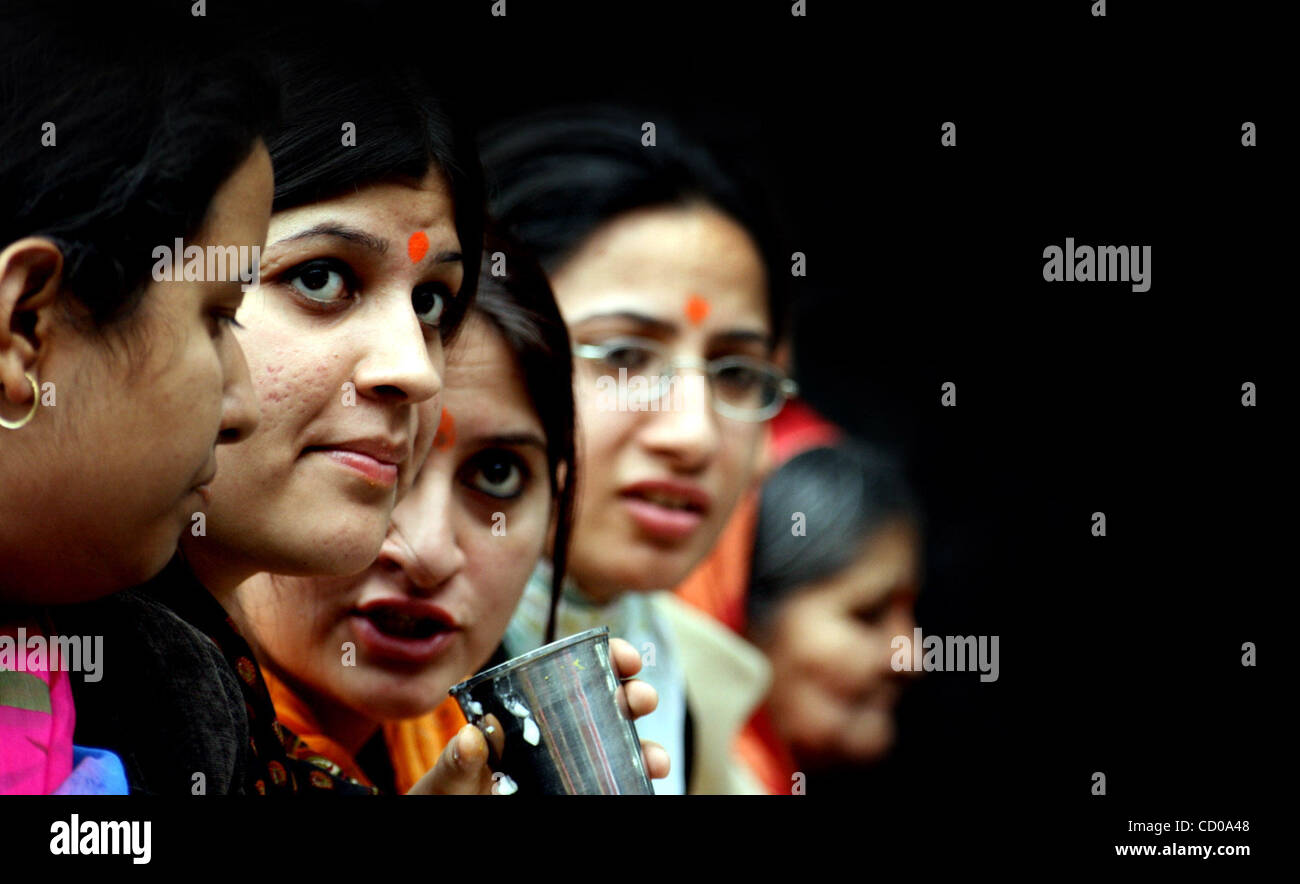 Apr 14, 2008 - Srinagar, Kashmir, India - Kashmiri Pandit girls watch a ...