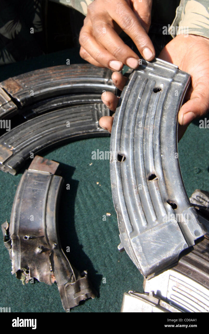 Indian army soldier shows a bullet hit Gun Magzine after a week-long ...