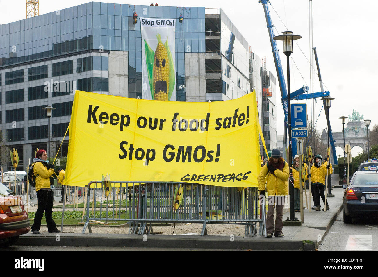 Green peace environmental activists protest against GMO in front of the ...