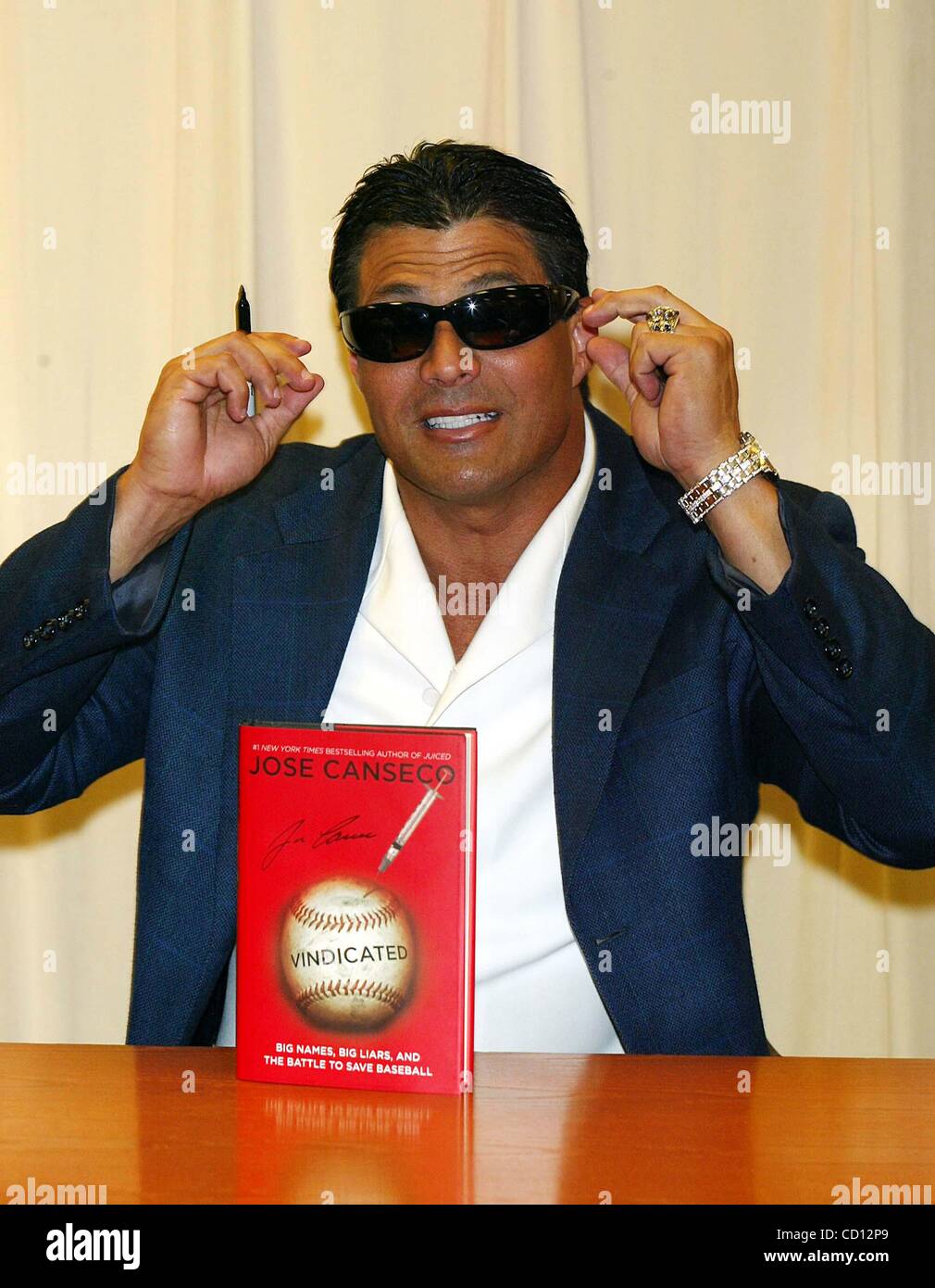 Apr. 2, 2008 - New York, New York, U.S. - Jose Canseco signs copies of ...