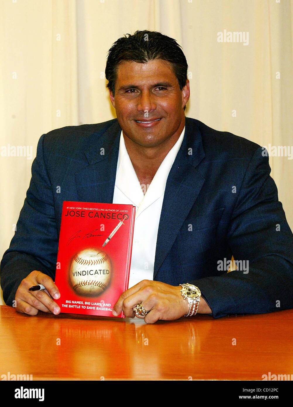 Apr. 2, 2008 - New York, New York, U.S. - Jose Canseco signs copies of ...
