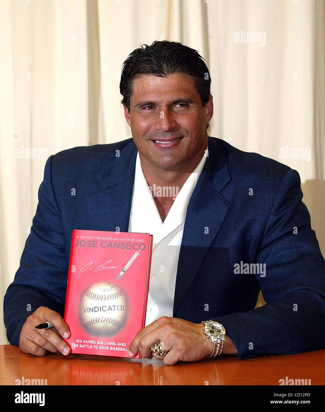 Apr. 2, 2008 - New York, New York, U.S. - Jose Canseco signs copies of ...