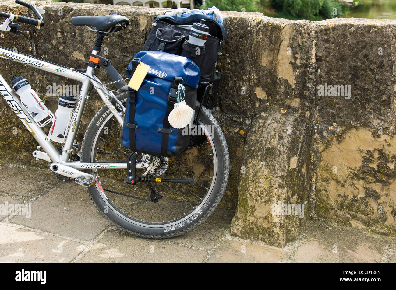 Camino de Santiago, Bicycle marks with St James seashell, symbol of ...