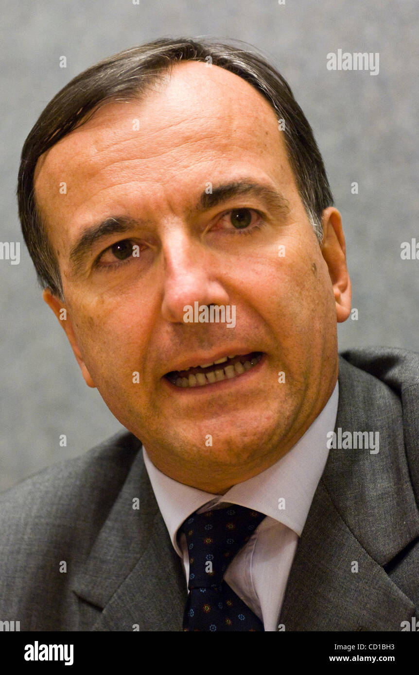 Italian Foreign Minister Franco Frattini holds a press conference on ...