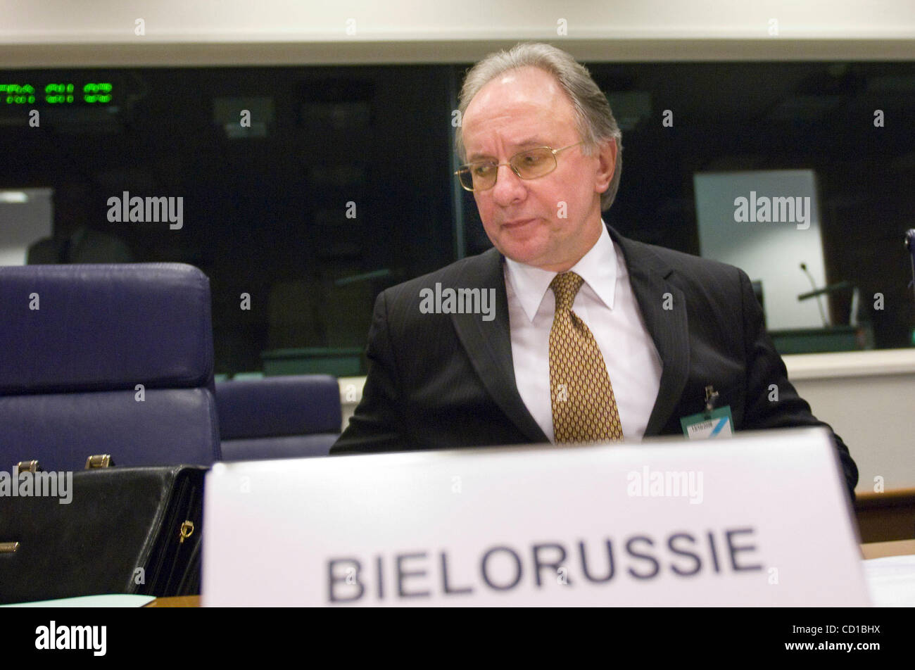 Belarussian Foreign Minister Sergey Martynov on October 13, 2008 at a ...