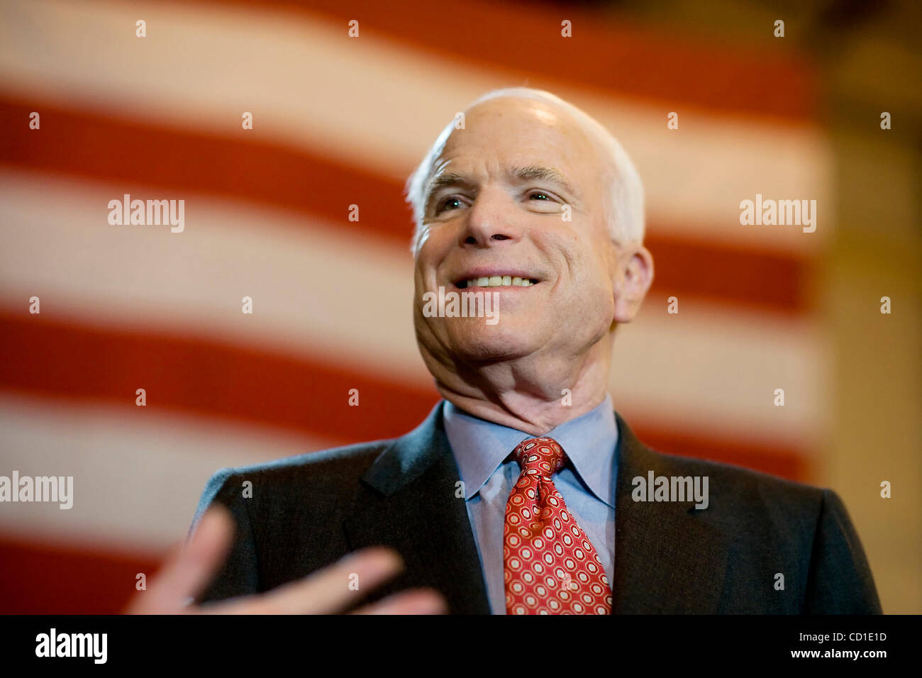 Presidential hopeful, Senator John McCain, appears at a rally at the ...