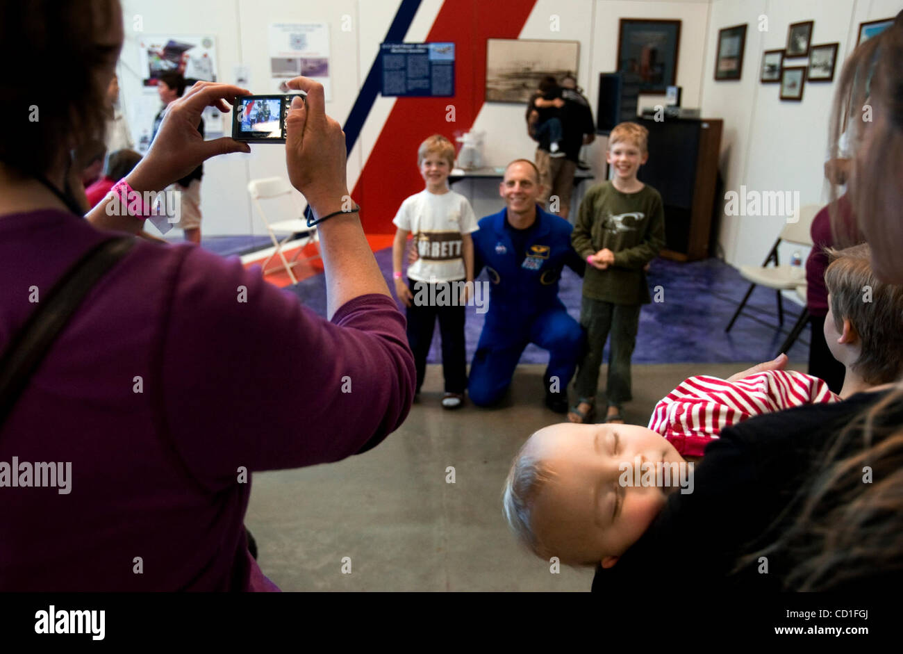 SACRAMENTO, CA - APRIL 17: Missy Herguth takes a photo of her son's ...