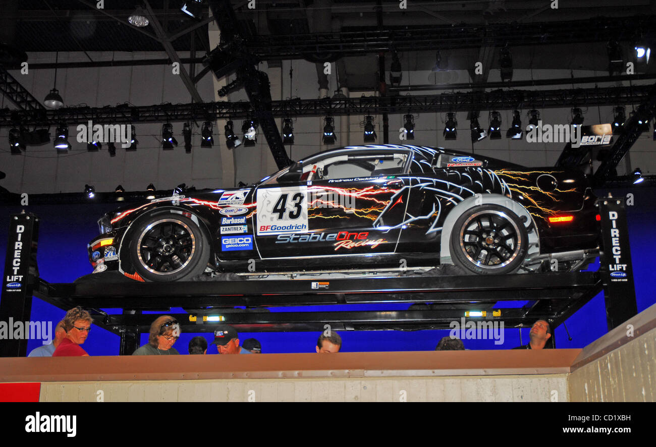 Ford Mustang Race Car On Lift Stock Photo - Alamy