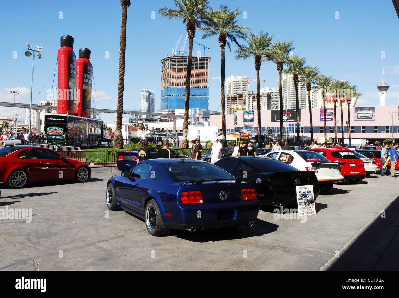 Rear Lineup Of Customs Outside Of The Las Vegas Convention Center Stock ...