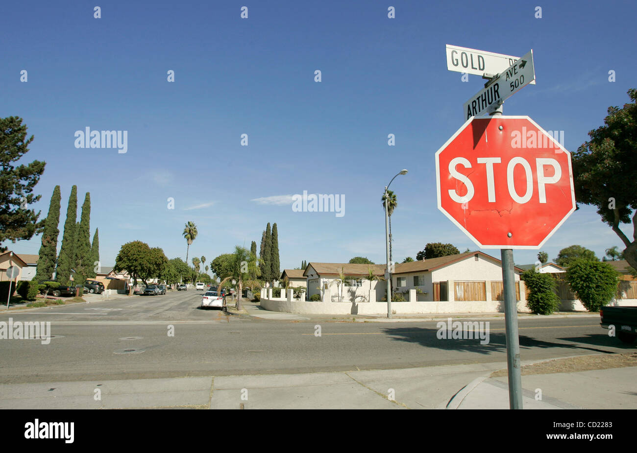 November 12, 2008, Oceanside, CA, USA View looking north up Arthur Ave ...