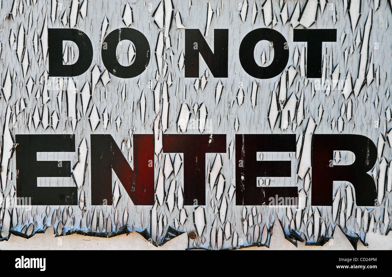 DO NOT ENTER Sign After Fire Stock Photo - Alamy