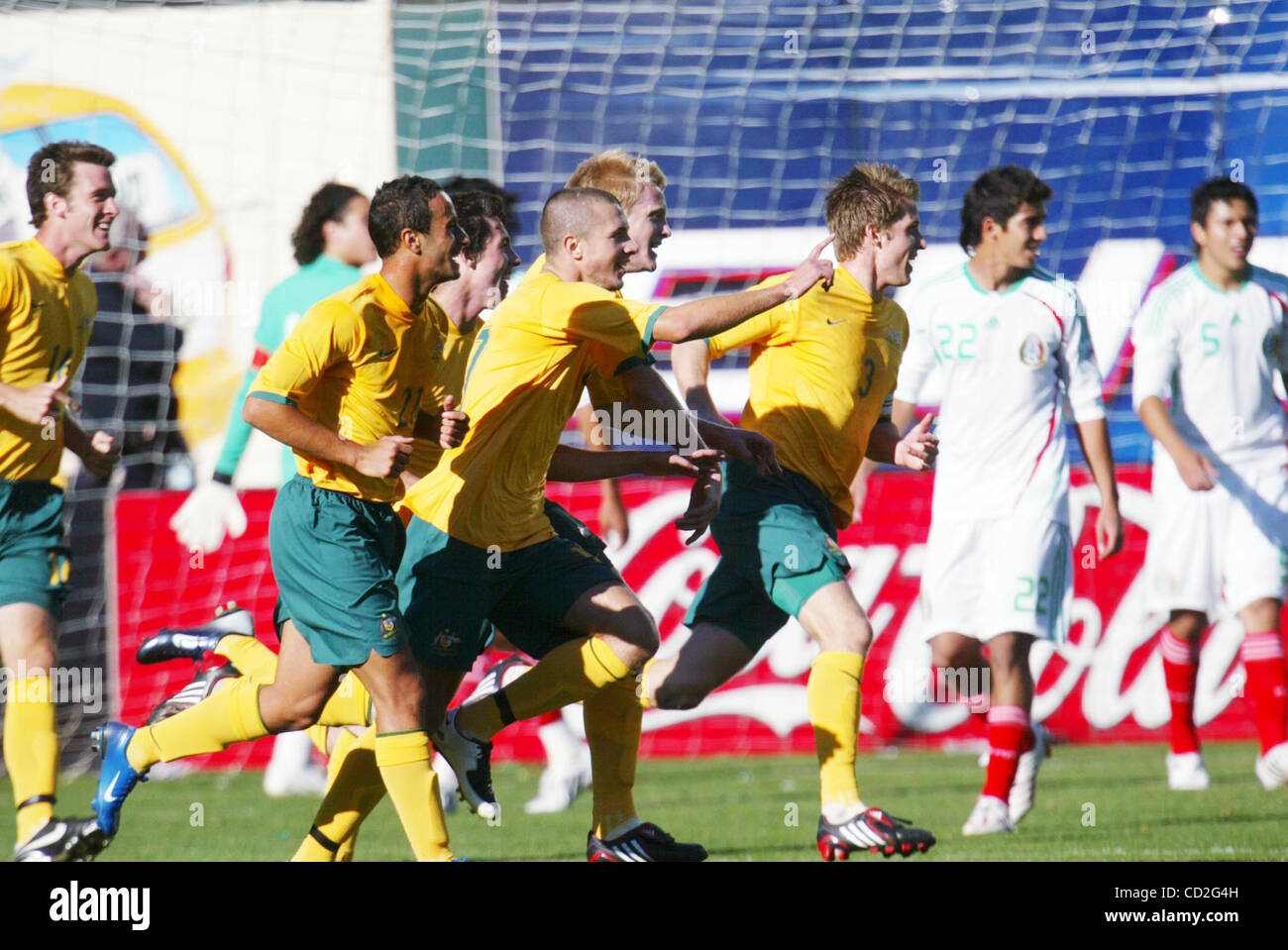 Australians celebrate the goal by Troy Heartfield (not pictured ...