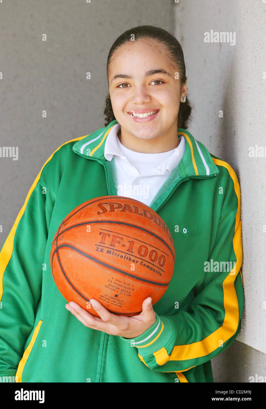 Felicia Anderson, a member of the Eastside Prep basketball team in East ...