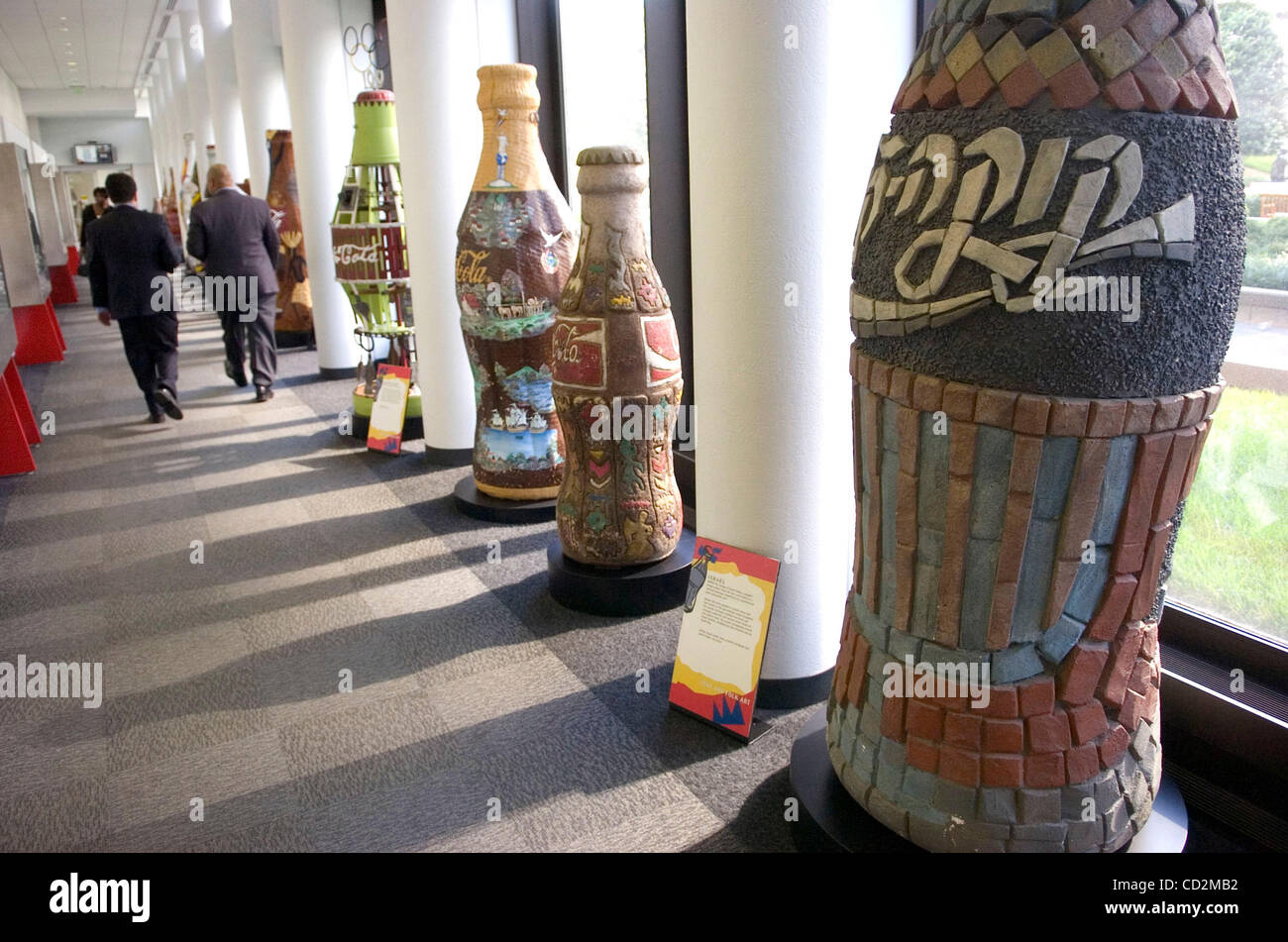 ATLANTA, GA - MAY 21: Artfully created soda bottles at The Coca-Cola ...