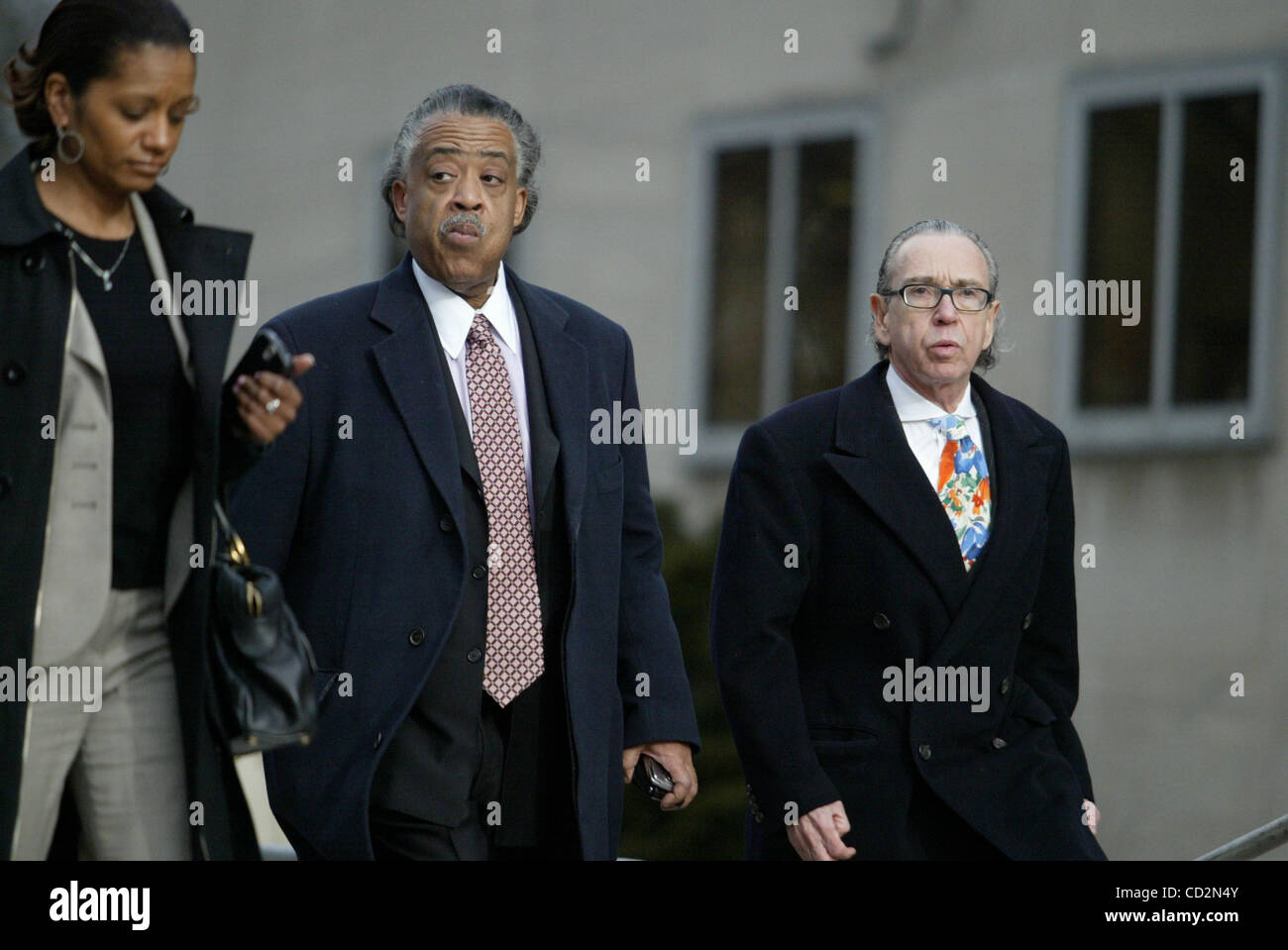 Rev. Al Sharpton and lawyer Sanford Rubenstein arriving to the Queens ...