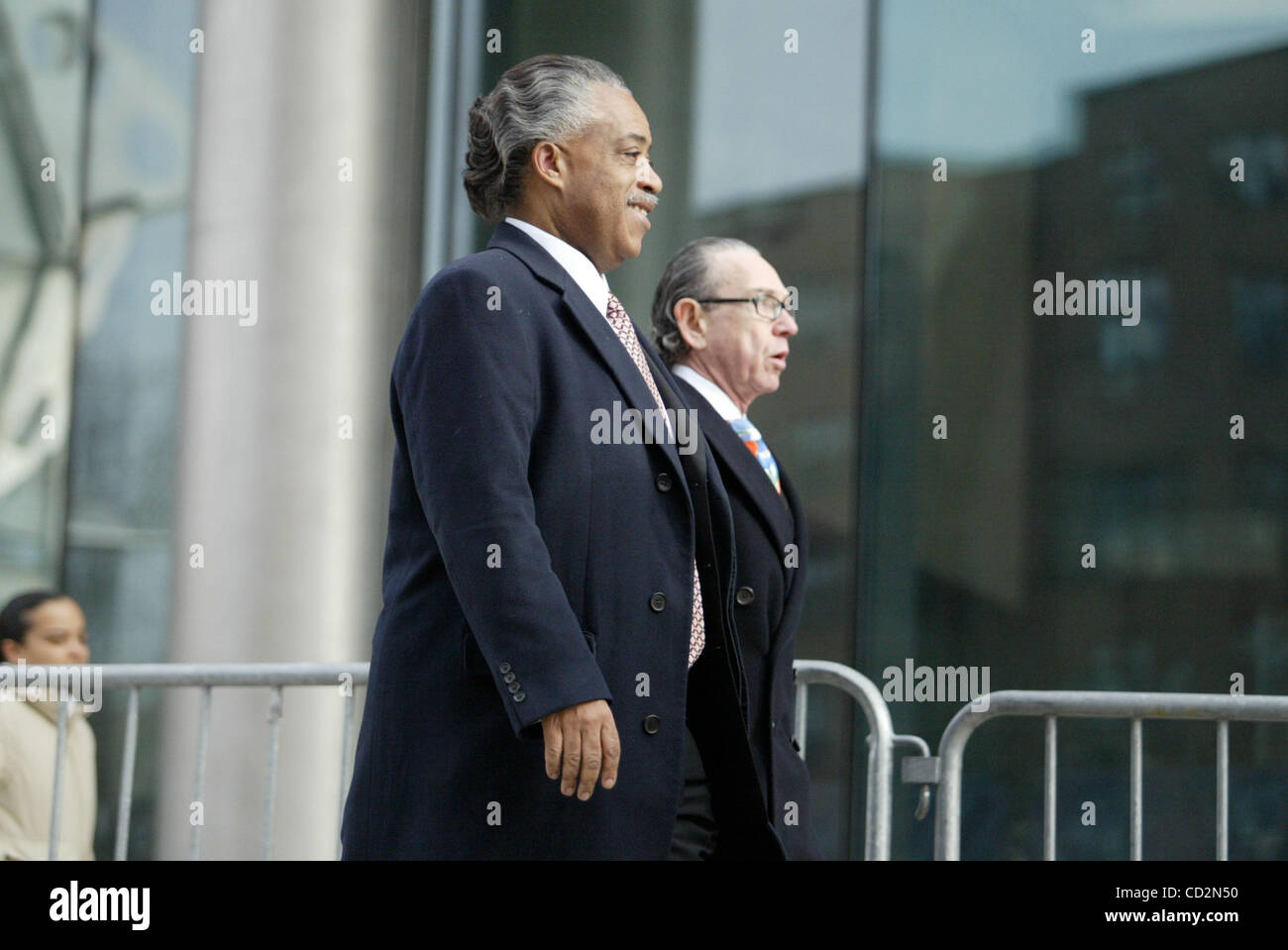 Rev. Al Sharpton and lawyer Sanford Rubenstein arriving to the Queens ...