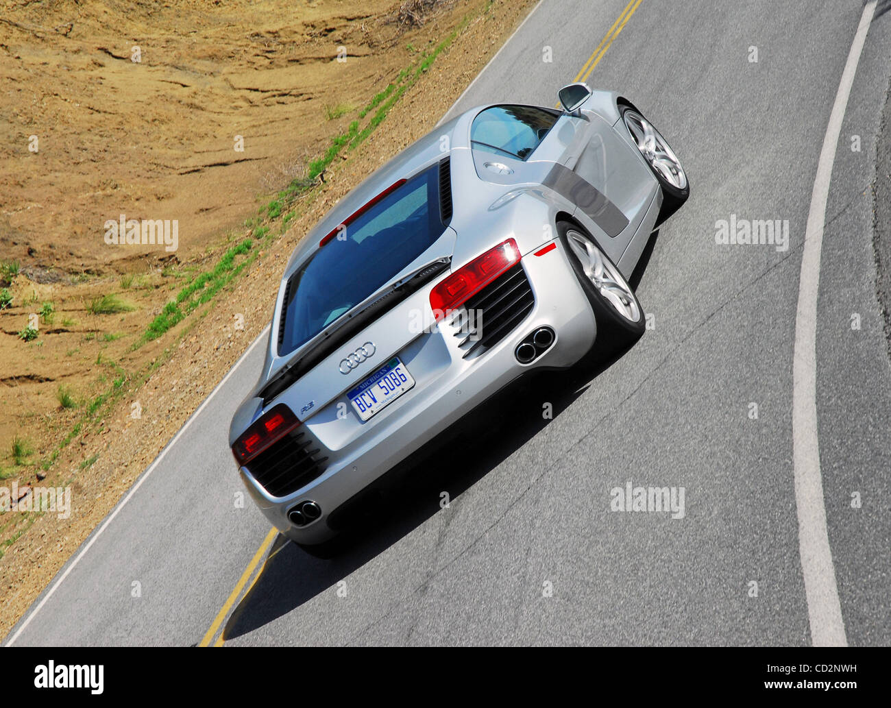 2008 Audi R8 rear action up Stock Photo - Alamy