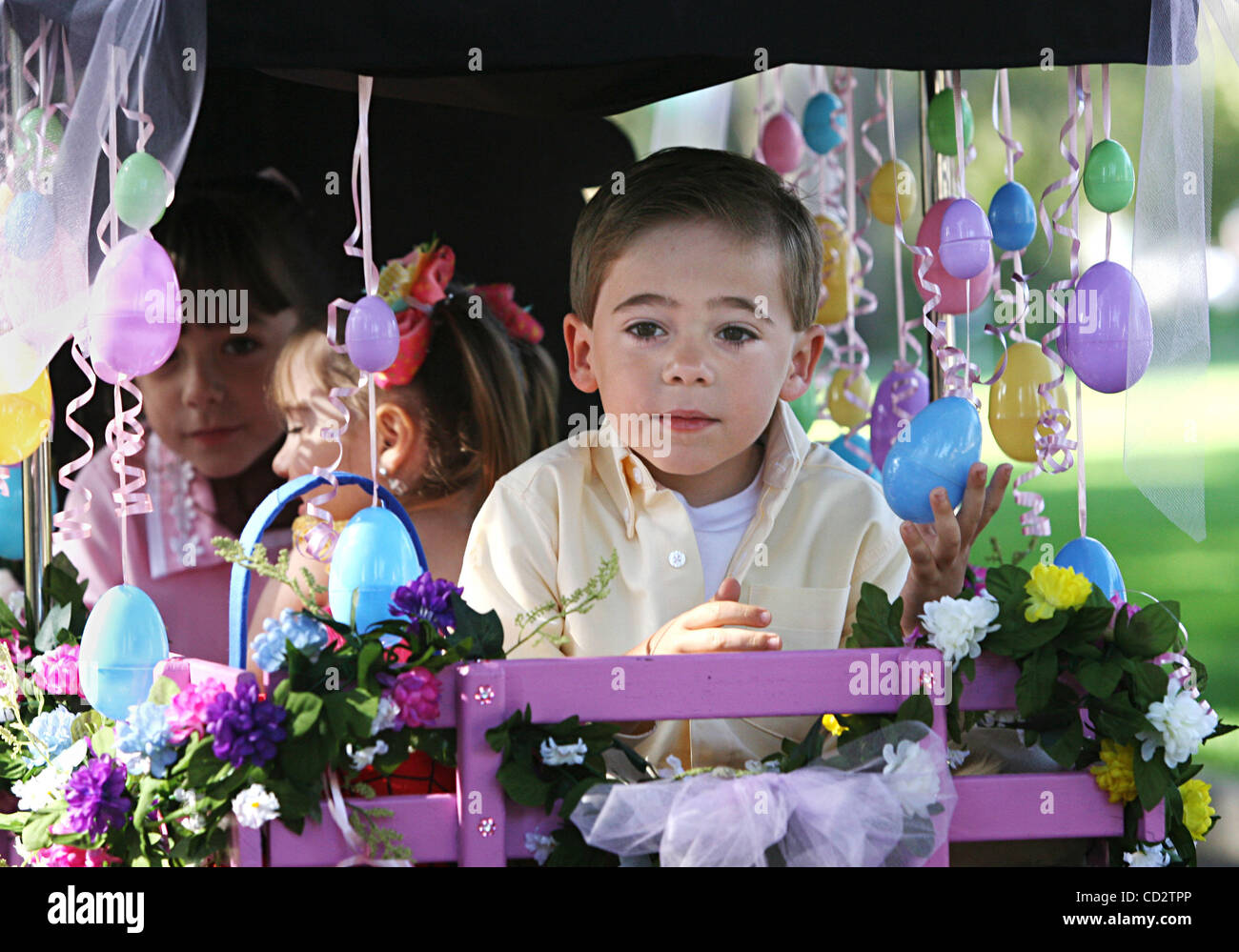Kevin Ciardelli,5,sits in his Easter parade float at Eggstravaganza ...