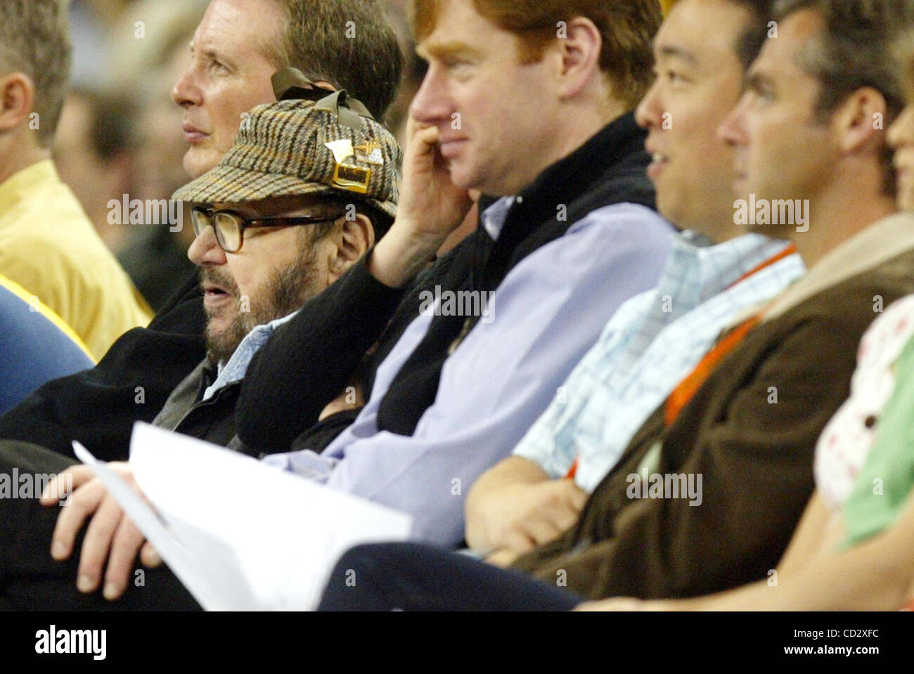 Franklin Mieuli, left with glasses, former owner of the Golden State ...