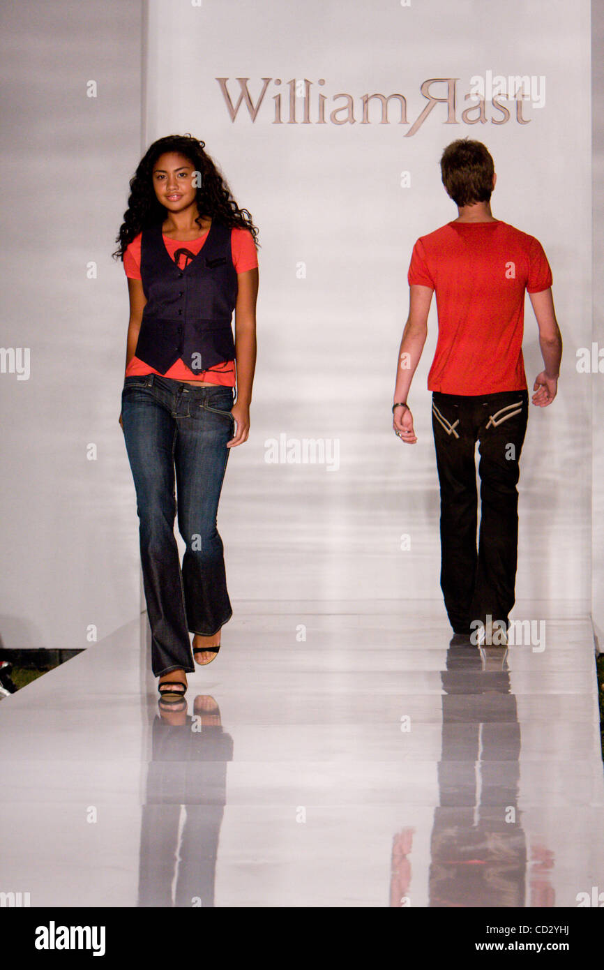 model walking the runway wearing William Rast Fall 2008 collection at ...