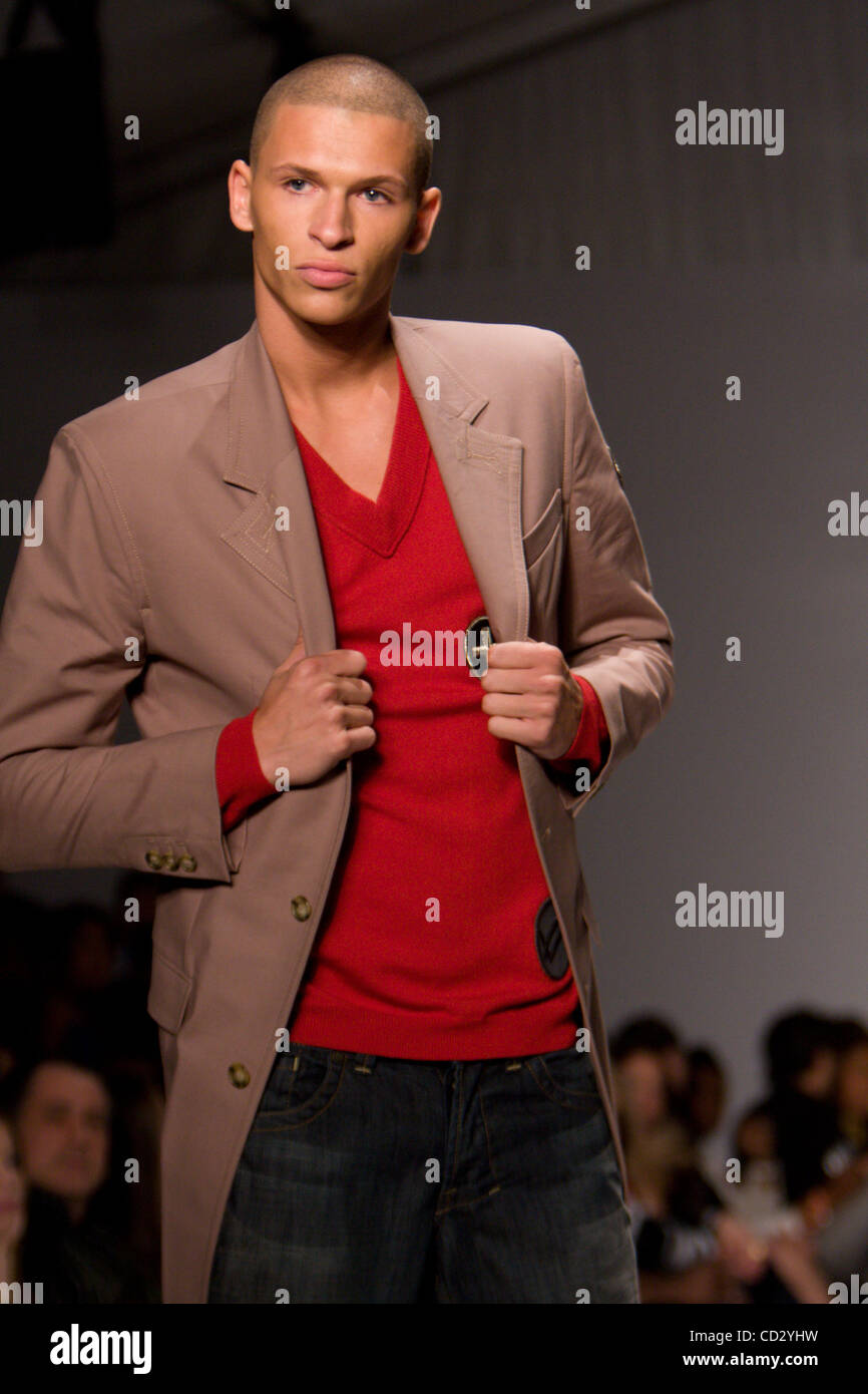model walking the runway wearing William Rast Fall 2008 collection at ...