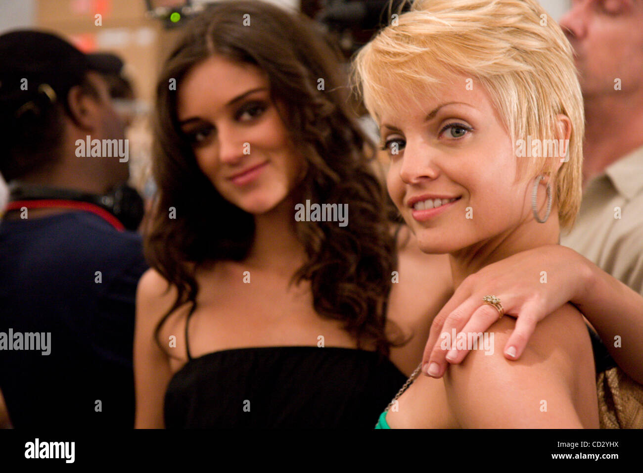 Mena Suvari (right) backstage after the Marceau runway show Stock Photo ...
