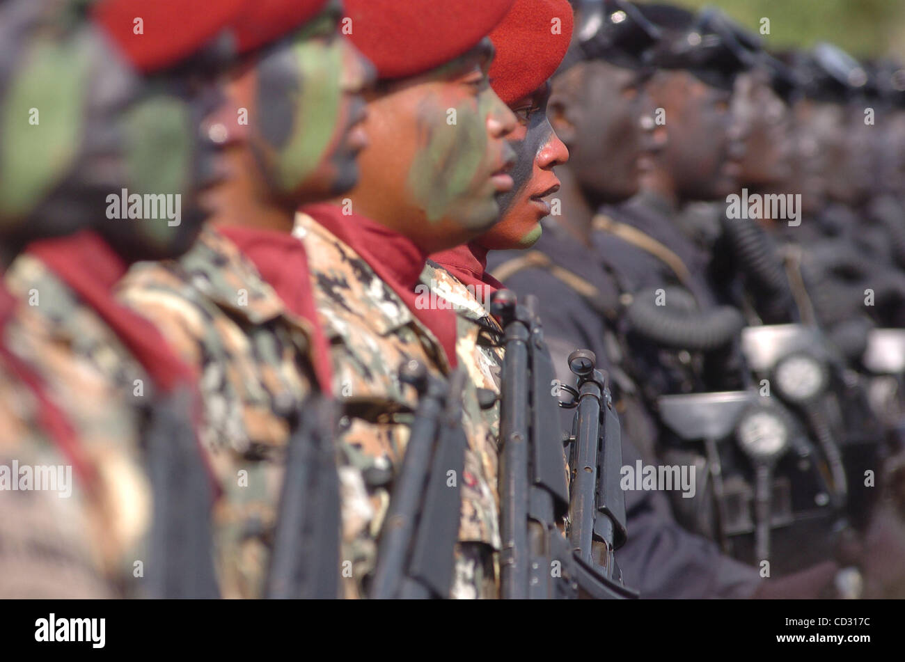 Naval Special Warfare personel or "Kopaska" stand in a formation during ...