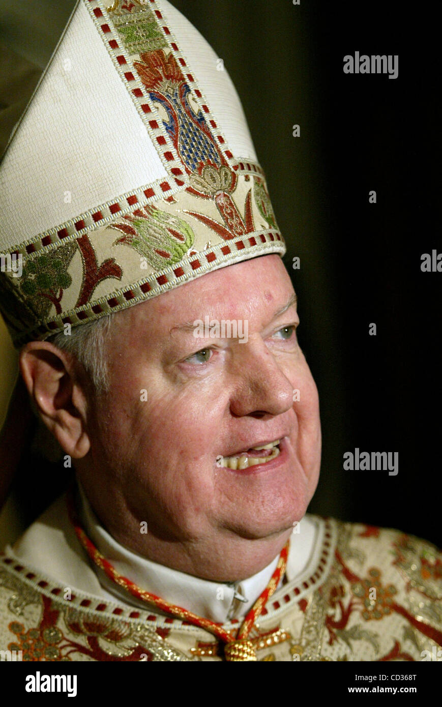 Edward Cardinal Egan during Sunday service before Pope Benedict XVI ...