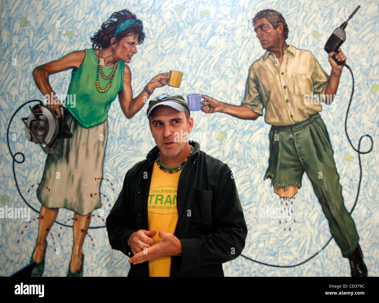 (Tampa 4/17/08)--1) Jeff Whipple (cq), a local artist, stands in front ...