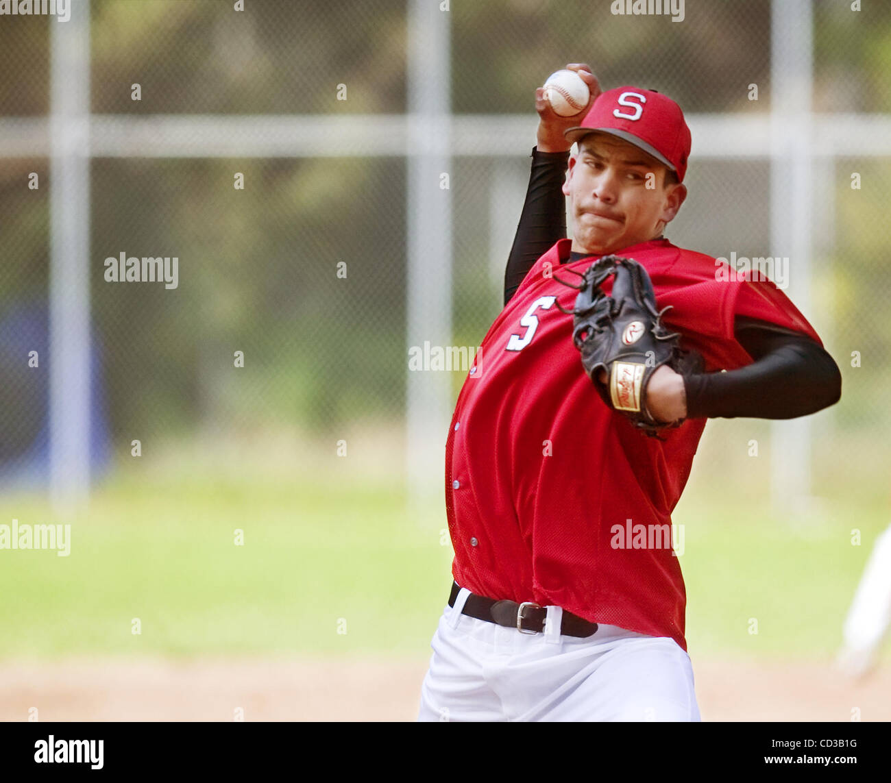 Wednesday, April 23, 2008, Skyline High School's starting pitcher Luis ...
